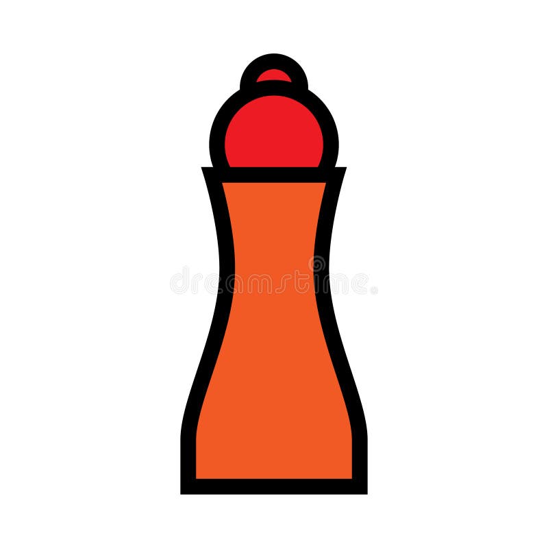 Pepper Bottle Icon Line Isolated on White Background. Black Flat Thin ...