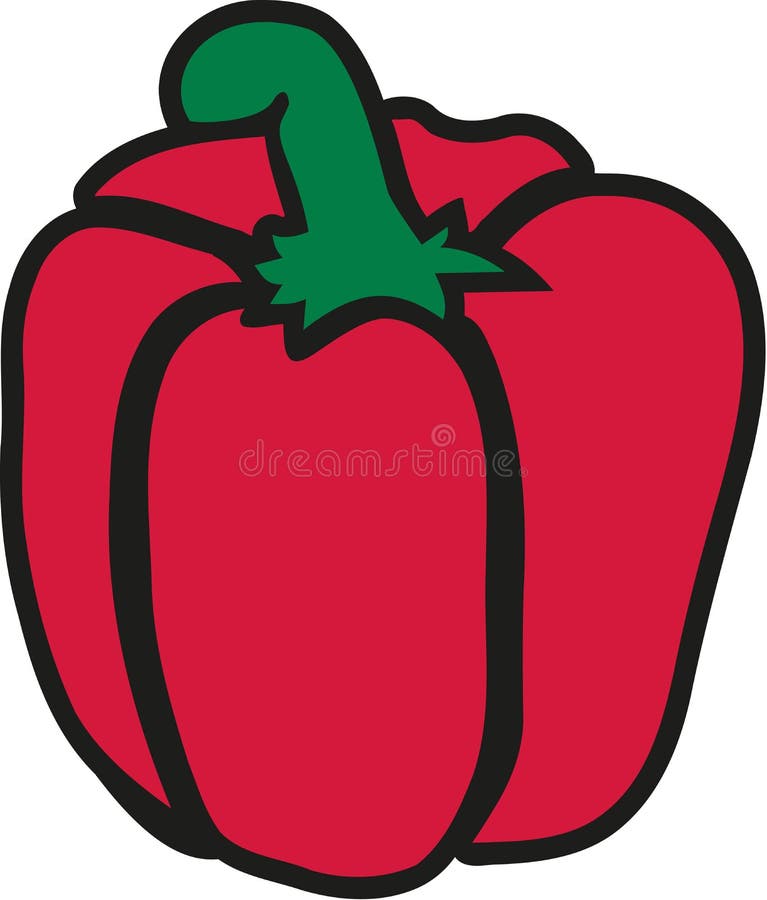 Pepper cartoon style stock vector. Illustration of freshness - 107205806