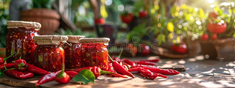 Pepper Chilli Preserved in Jars. Selective Focus Stock Image - Image of ...
