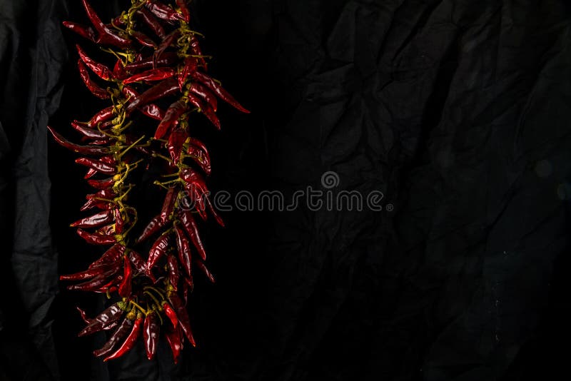 Red Hot Pepper String Isolated on White Background, Clipping Path ...