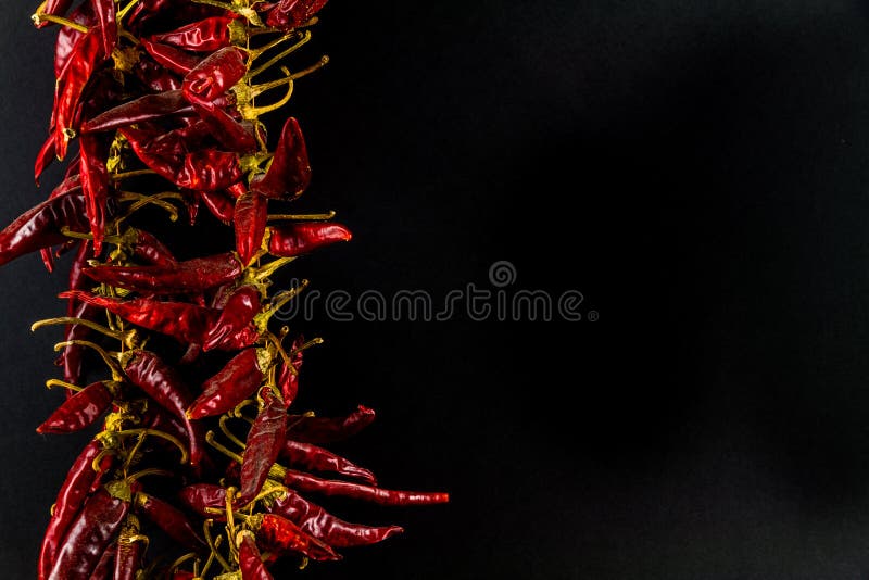 Red Hot Pepper String Isolated on White Background, Clipping Path ...