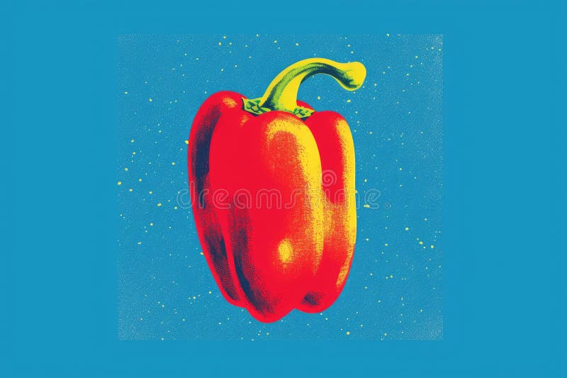 Pepper. Colorful Cute Screen Printing Effect Stock Illustration ...