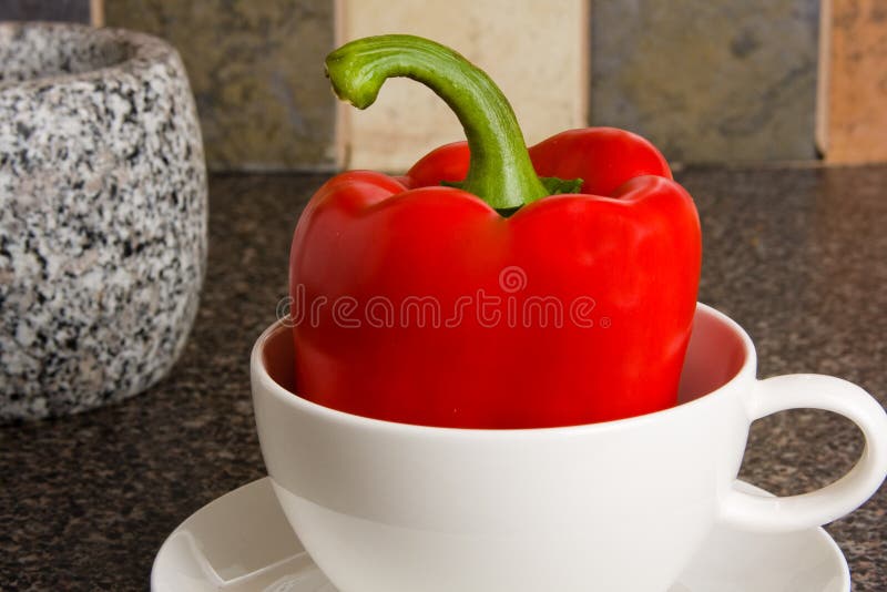 Pepper cup stock image. Image of pepper, bell, saucer - 7349839
