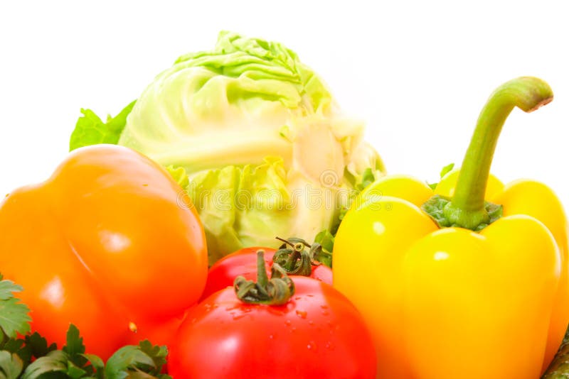 Pepper and few vegetables stock image. Image of cabbage - 10186851