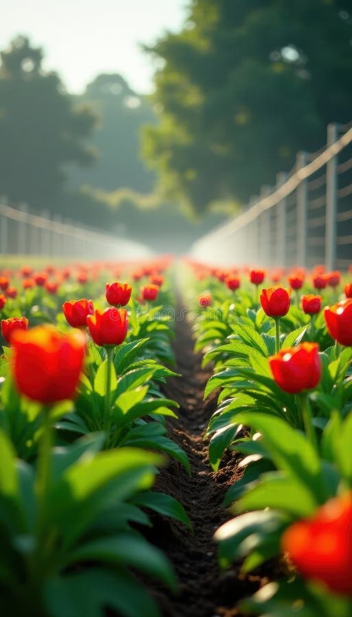 Pepper Field Under Drip Irrigation, Lush Foliage , Capsicum, Growth ...