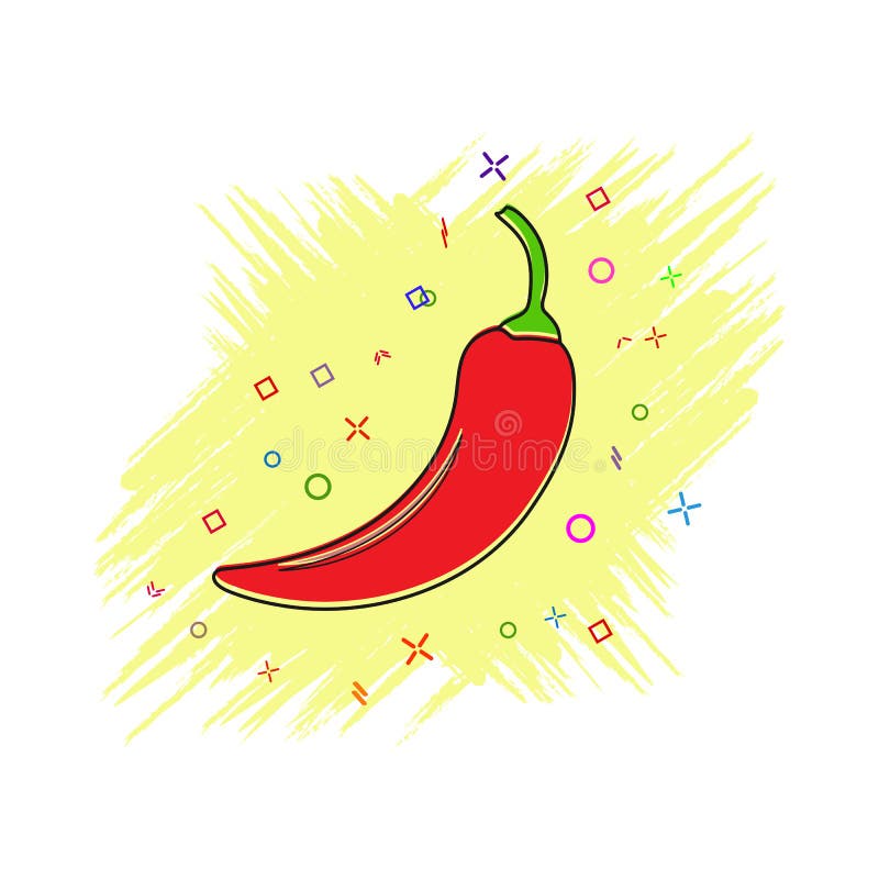 Pepper Icon. Comic Book Style Icon with Splash Effect Stock Vector ...