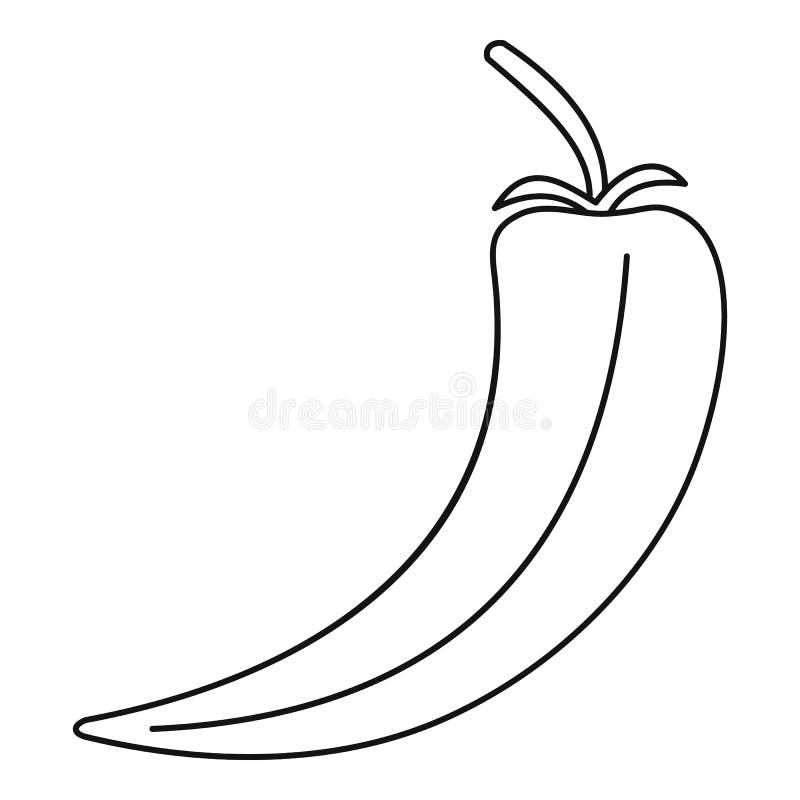 Pepper icon, outline style stock vector. Illustration of pepper - 88589105