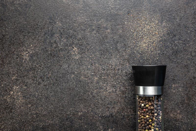 Pepper Mill and Ground Pepper Stock Photo - Image of grain, object ...