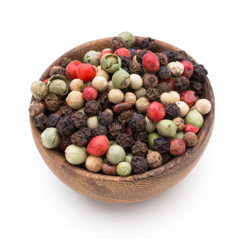 Pepper Mix Seed on Spoon on White Background Stock Photo - Image of ...