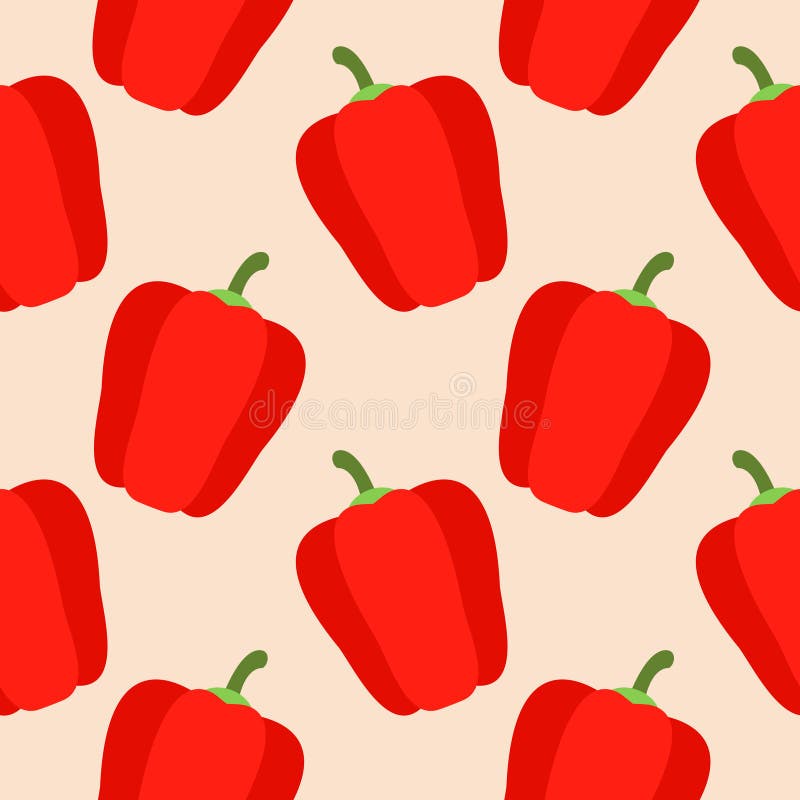 Pepper or Paprica Seamless Pattern Vector Illustration Stock Vector ...