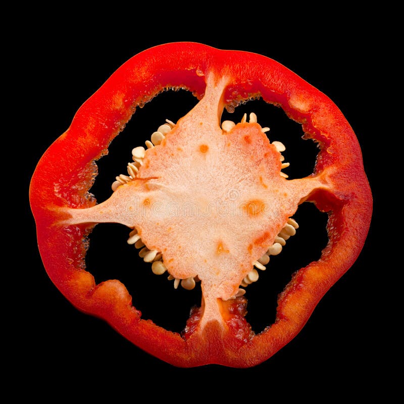 Pepper Part Isolated on Black Stock Photo - Image of colors, isolated ...