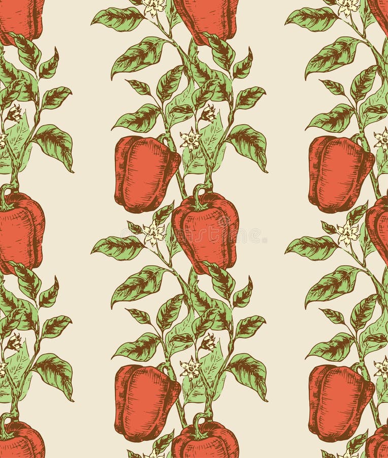 Pepper pattern stock vector. Illustration of graphic - 54708795