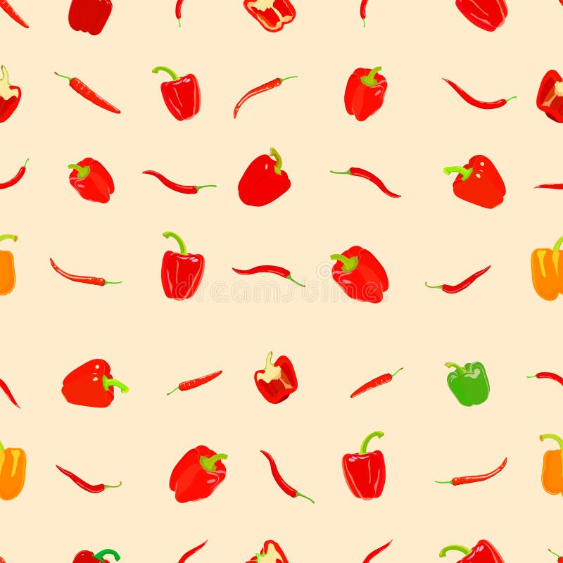 Pepper pattern stock vector. Illustration of bulgarian - 59614606