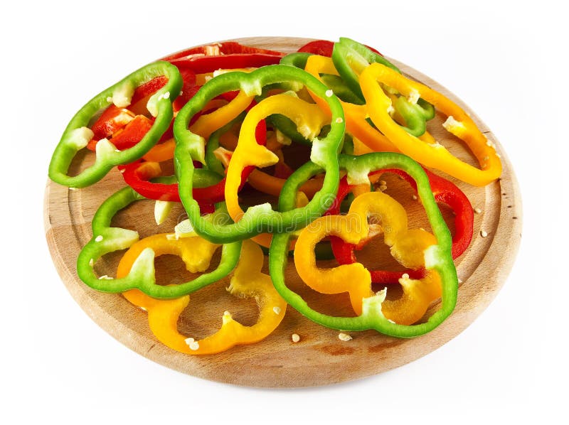 Pepper rings on wood stock photo. Image of stipe, bowl - 19197080