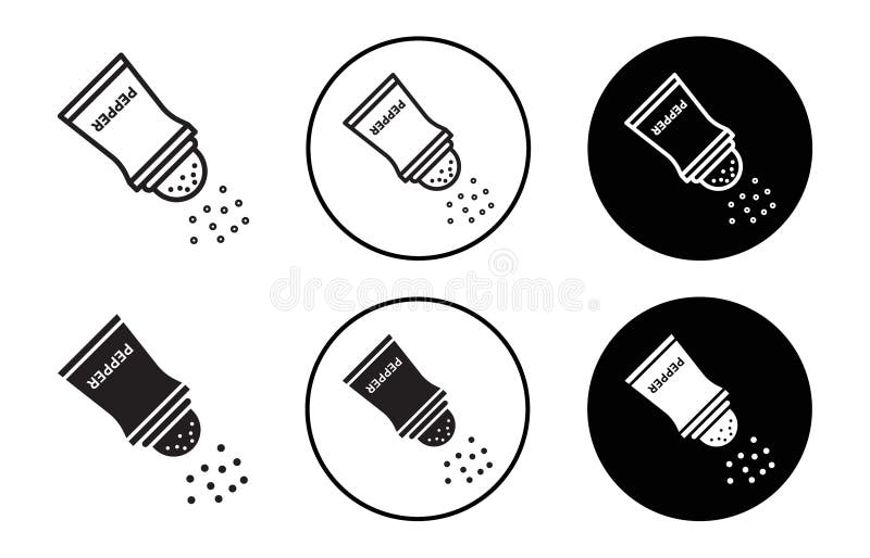 Pepper Shaker Icon Outline Flat Icon Stock Illustration - Illustration ...