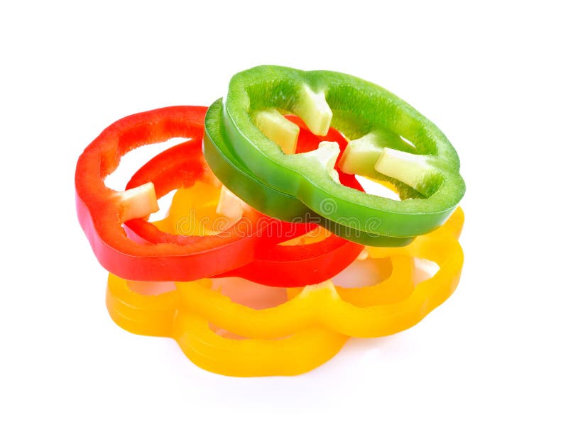 Pepper Slice on White Background Stock Photo - Image of paprika, slice ...