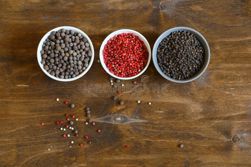Pepper Spice Red, Black, Top View Stock Image - Image of cooking ...