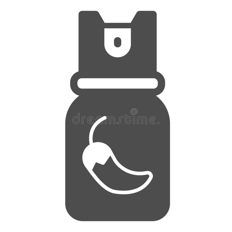 Pepper Spray Can Solid Icon, Law Enforcement Concept. Vector Graphics ...