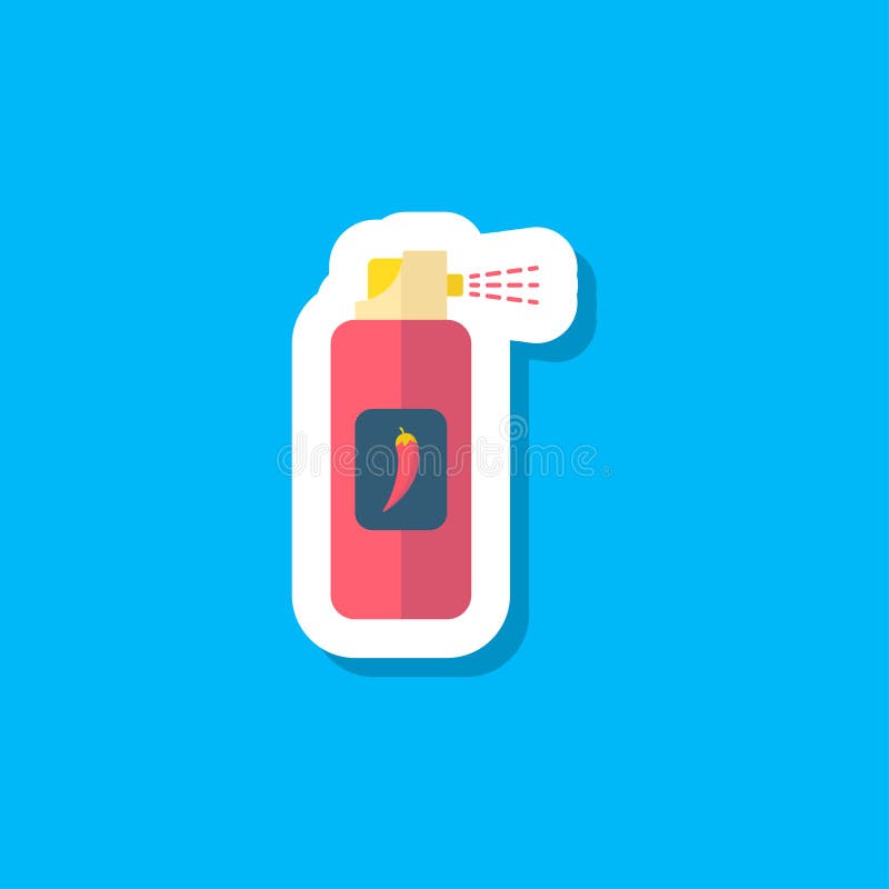 Pepper Spray Vector Icon, Flat Design, Sticker Stock Vector ...