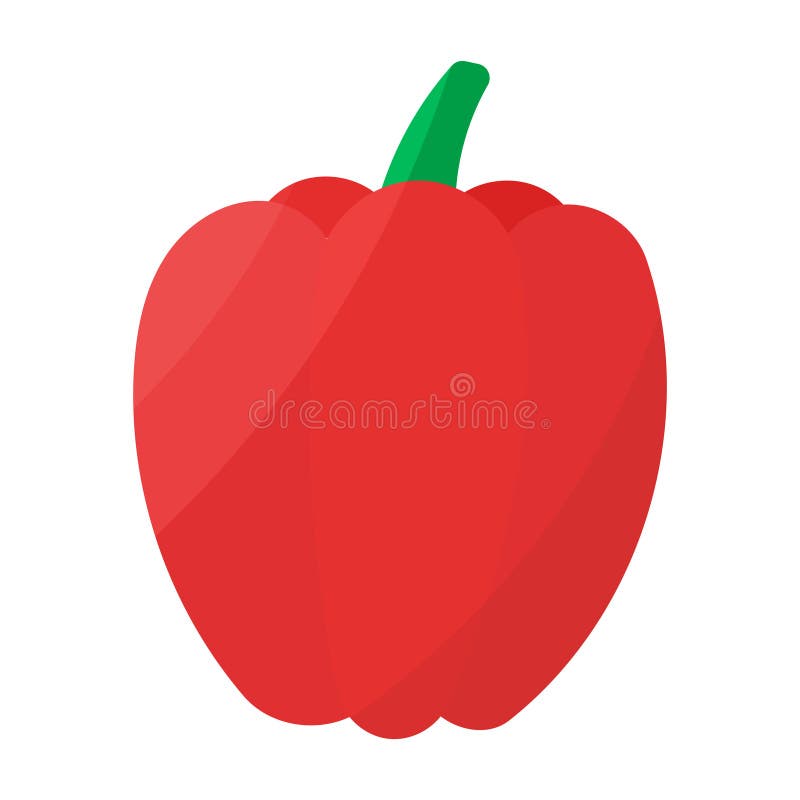 Pepper Sweet Bulgarian Kitchen Red Icon Element Stock Vector ...