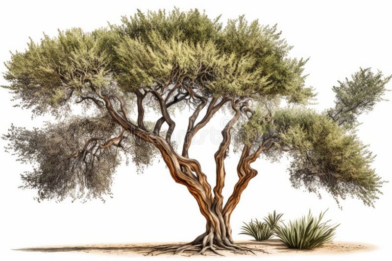 Pepper Tree Tree on a White Background. Generative AI Stock ...