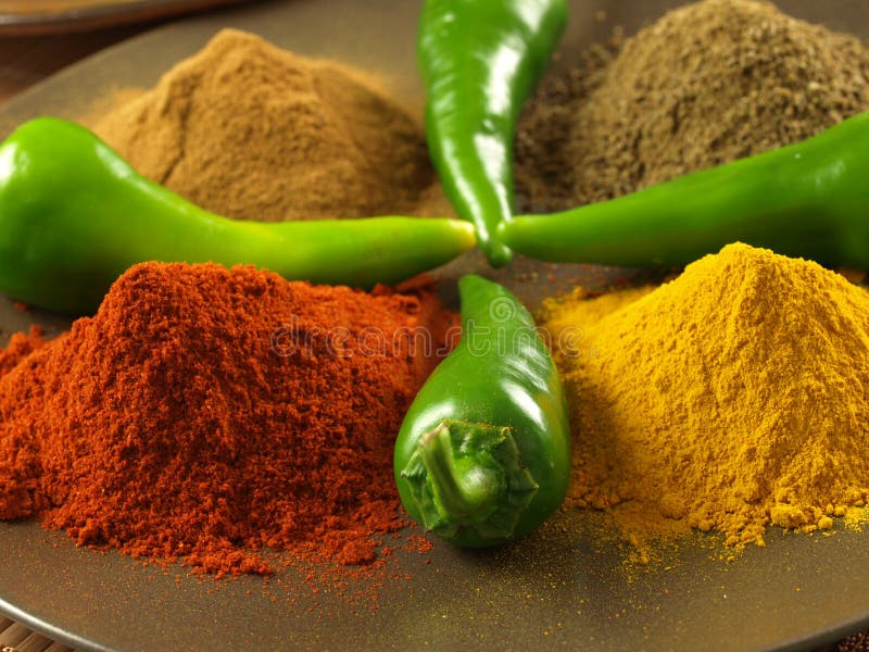 Pepper, Turmeric, Cumin and Cinnamon Stock Image - Image of ingredients ...