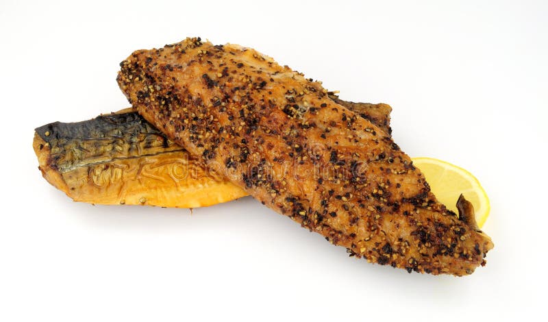 Peppered Smoked Mackerel Fillets Stock Photo - Image of fruit, peppered ...