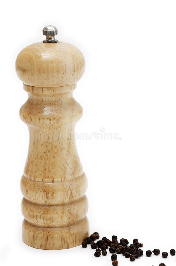 Peppermill from a High Angle Stock Image - Image of wooden, peppercorns ...
