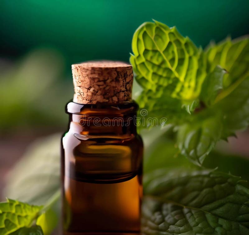 Peppermint Aromatherapy Oil Stock Illustration - Illustration of ...