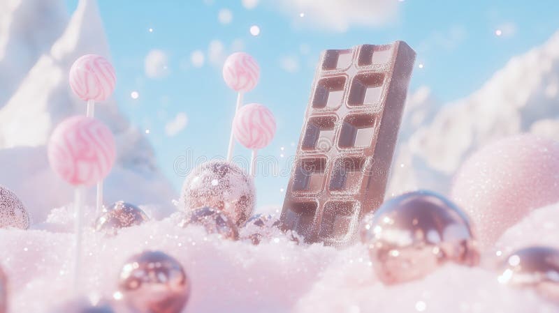 Peppermint Candy and Chocolate Scene Stock Image - Image of celebration ...