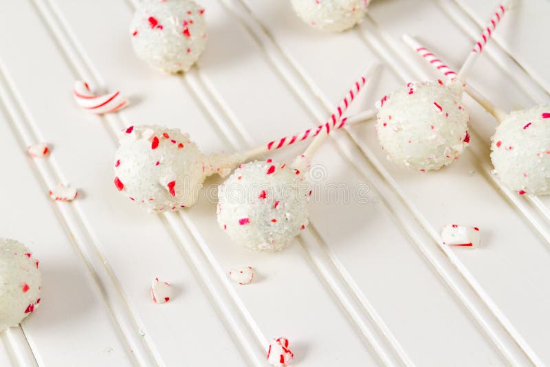 Peppermint Chocolate Cake Pops Stock Image - Image of cake, striped ...