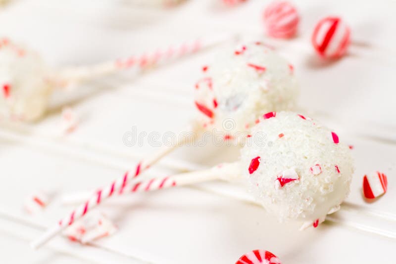 Peppermint Chocolate Cake Pops Stock Photo - Image of white, food ...