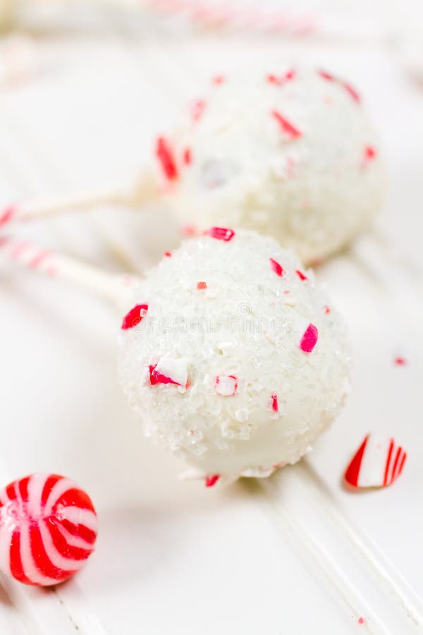 Peppermint Chocolate Cake Pops Stock Image - Image of holiday, white ...