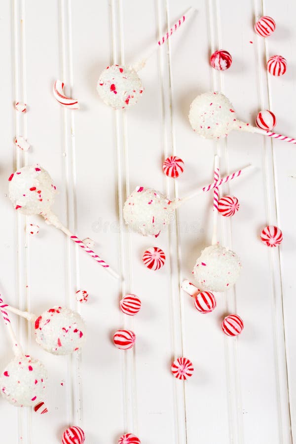 Peppermint Chocolate Cake Pops Stock Image - Image of christmas, flat ...