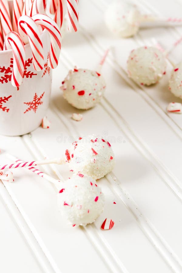 Peppermint Chocolate Cake Pops Stock Photo - Image of food, white ...