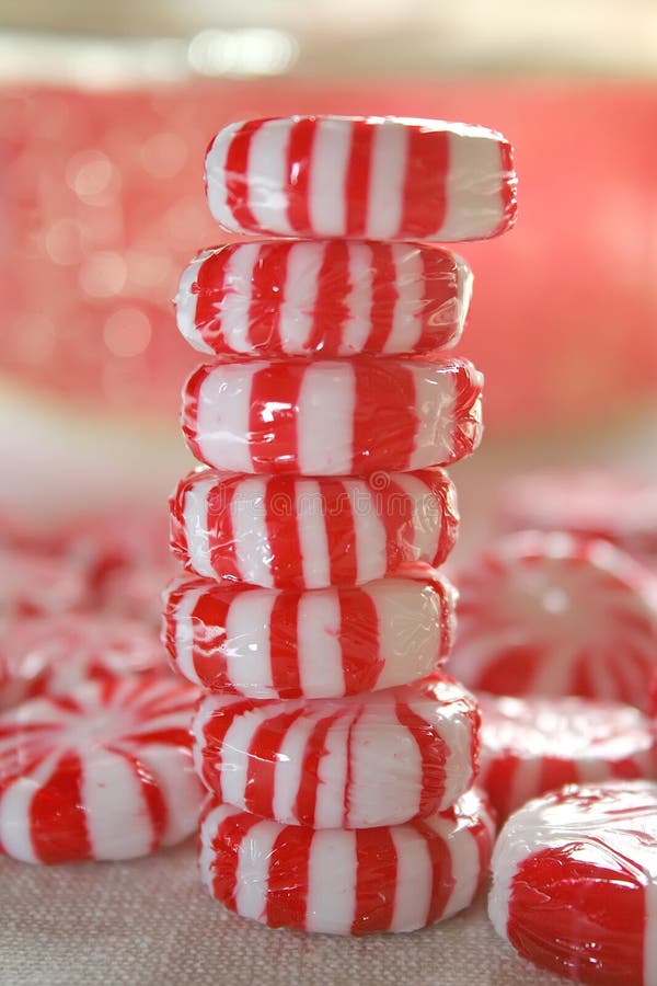Peppermint Ribbon Christmas Candy Stock Image - Image of swirls, white ...