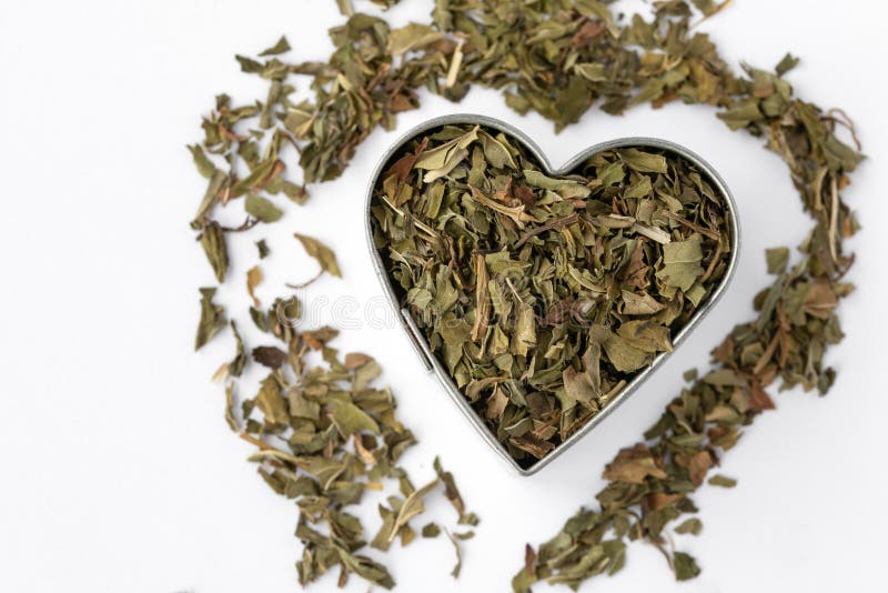 Peppermint Herb in a Hearth Shape Stock Image - Image of medicinal ...