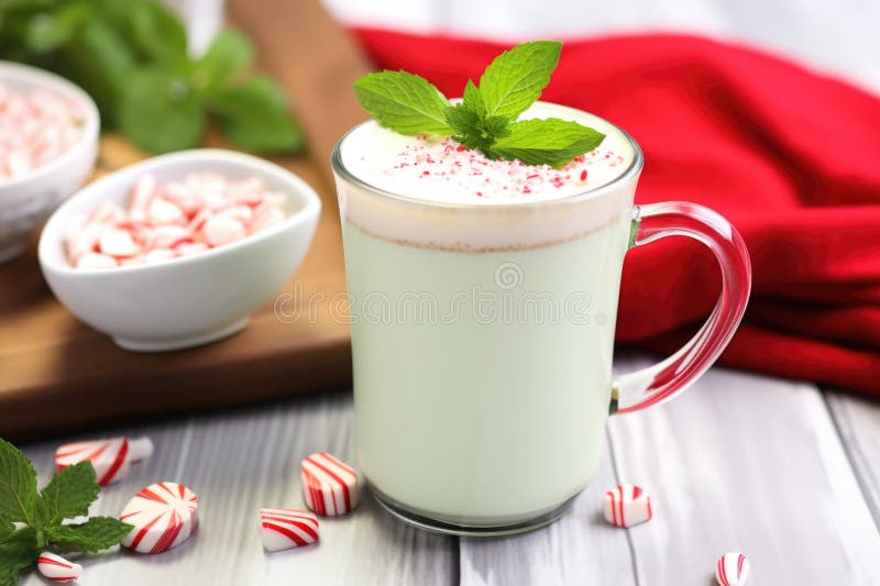 Peppermint Latte in a Large Coffee Mug Stock Photo - Image of ...