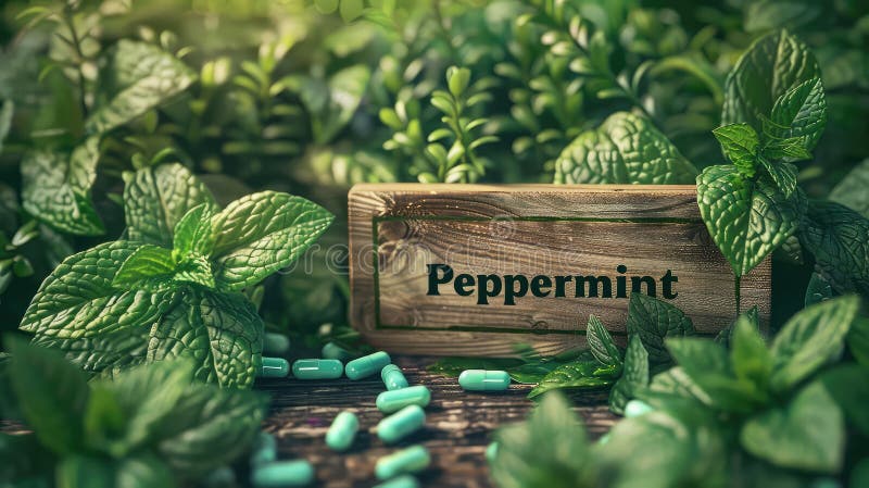 Peppermint Medicinal Plant on the Table. Selective Focus Stock Image ...