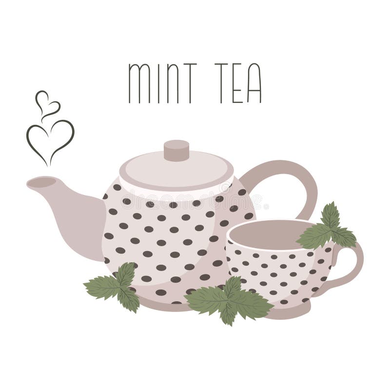 Peppermint Tea, Healthy Drink. Teapot and Cup with Mint Tea and Mint ...