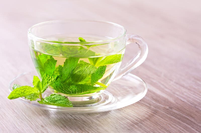 Peppermint tea on a table stock image. Image of medicinal - 59810769