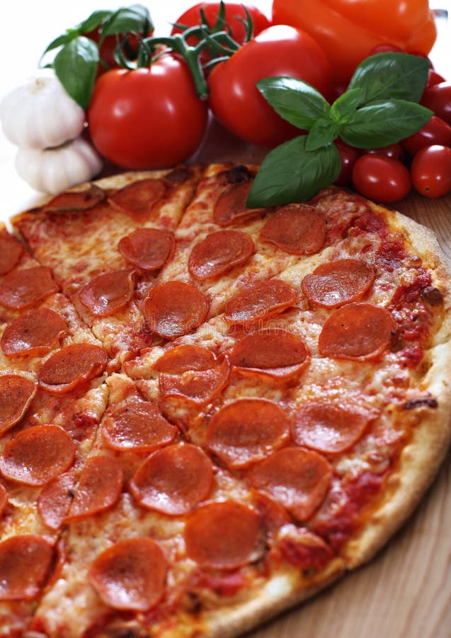 Pepperoni pizza stock image. Image of food, olive, italy - 11350135
