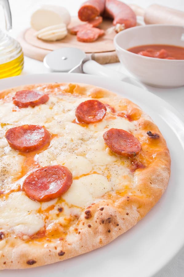 Pepperoni Pizza. stock image. Image of cuisine, ingredient - 23689629