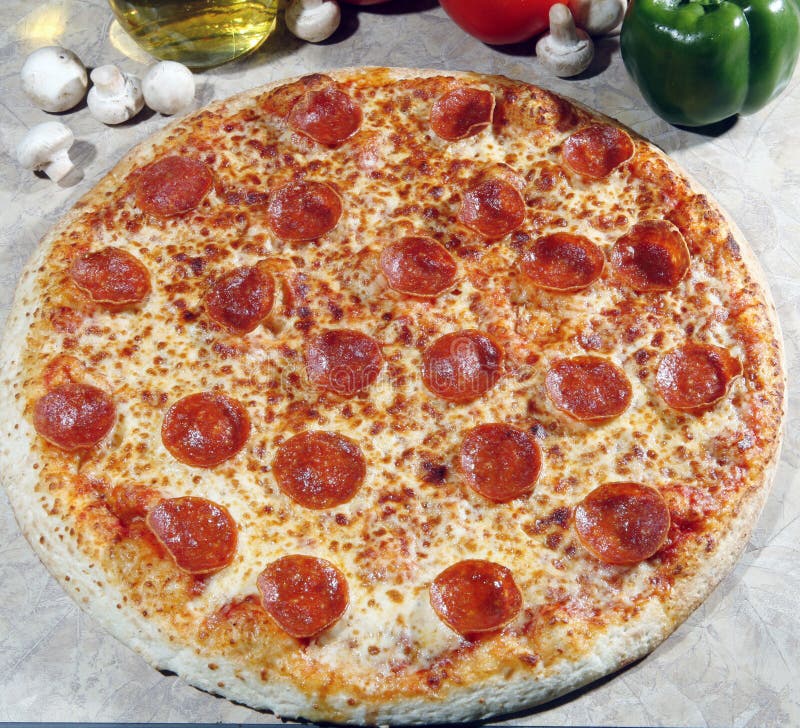 Pepperoni pizza stock image. Image of meal, restaurant - 6200825