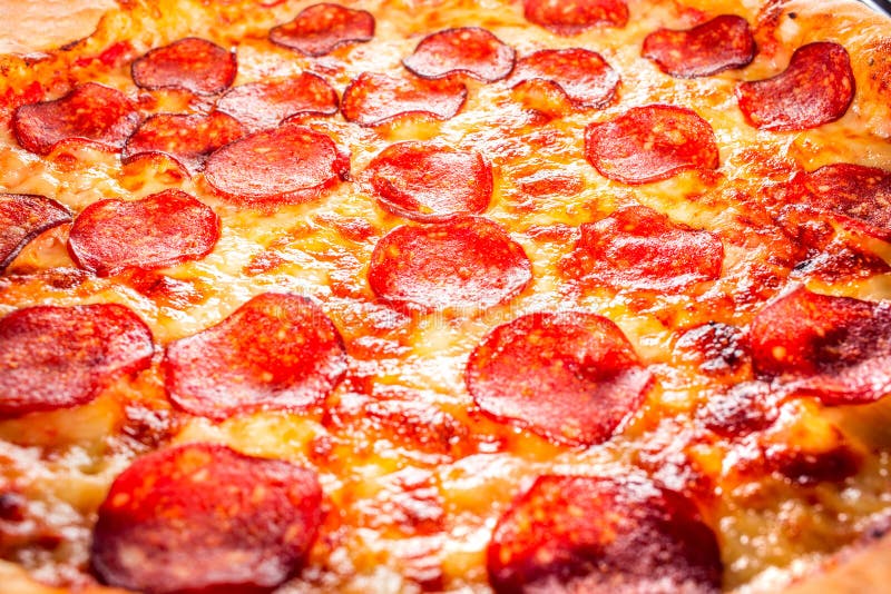 Pepperoni pizza closeup stock image. Image of closeup - 42216649