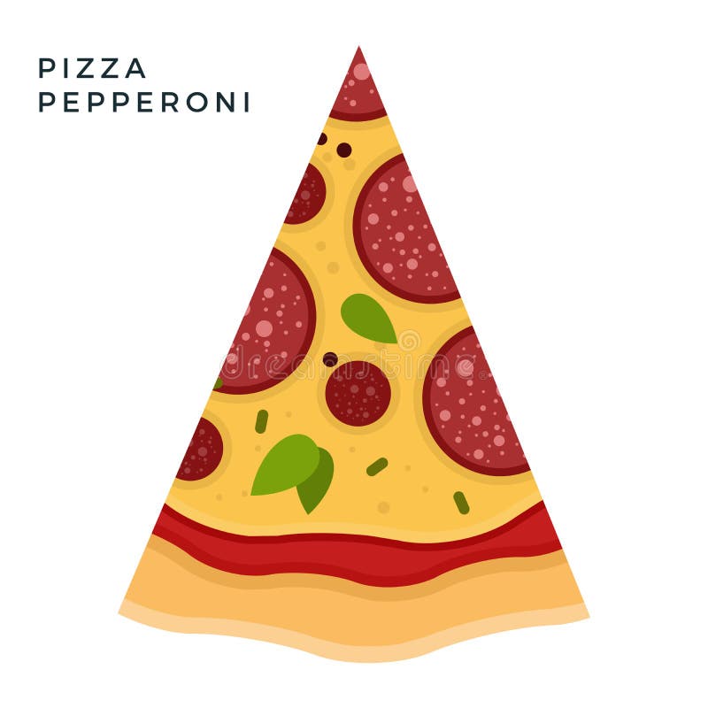 Pepperoni Pizza Flat Icon Vector Isolated Stock Vector - Illustration ...