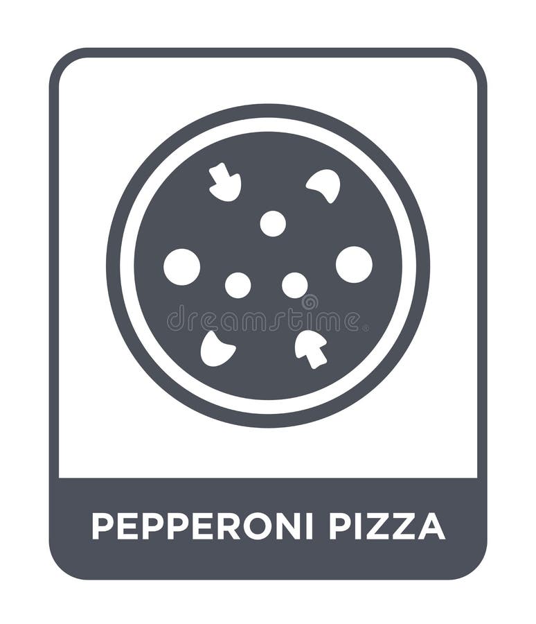 Pepperoni Pizza Icon in Trendy Design Style. Pepperoni Pizza Icon ...