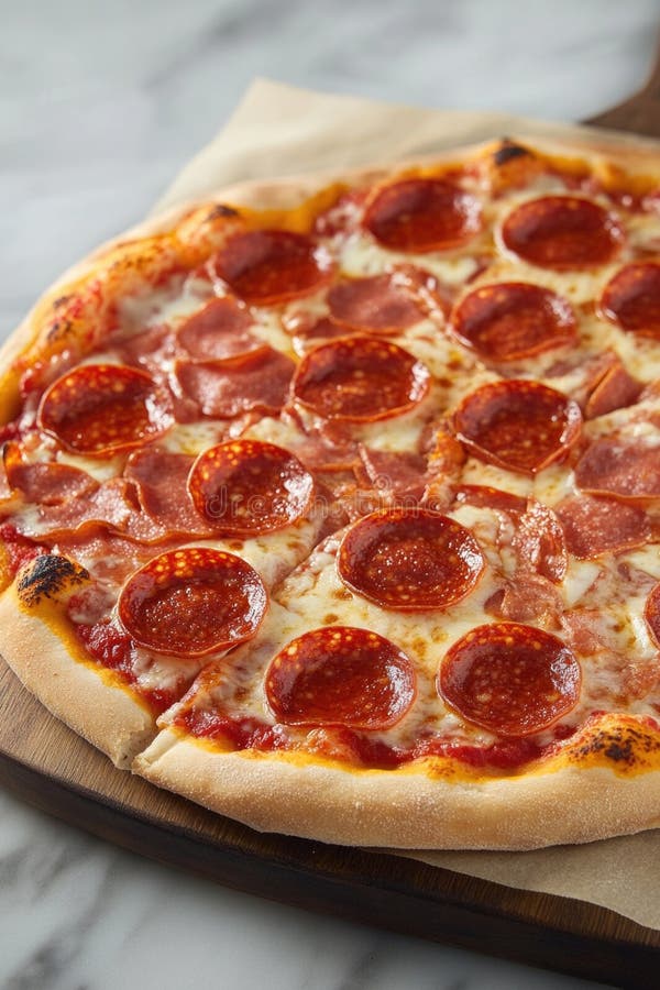 Pepperoni Pizza with a Lot of Pepperoni on it Stock Photo - Image of ...