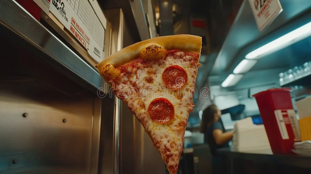 Pepperoni Pizza Slice Delivery Kitchen Stock Image - Image of delivery ...