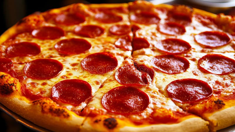 A Pepperoni Pizza with a Slice Missing from it Stock Photo - Image of ...